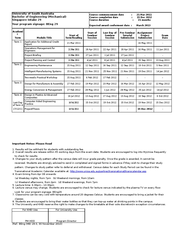 BEng 29.0 | PDF | Academic Term | Academia