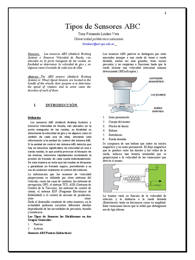 Sensores Abc | PDF | Sistema de freno antibloqueo | Magnetismo