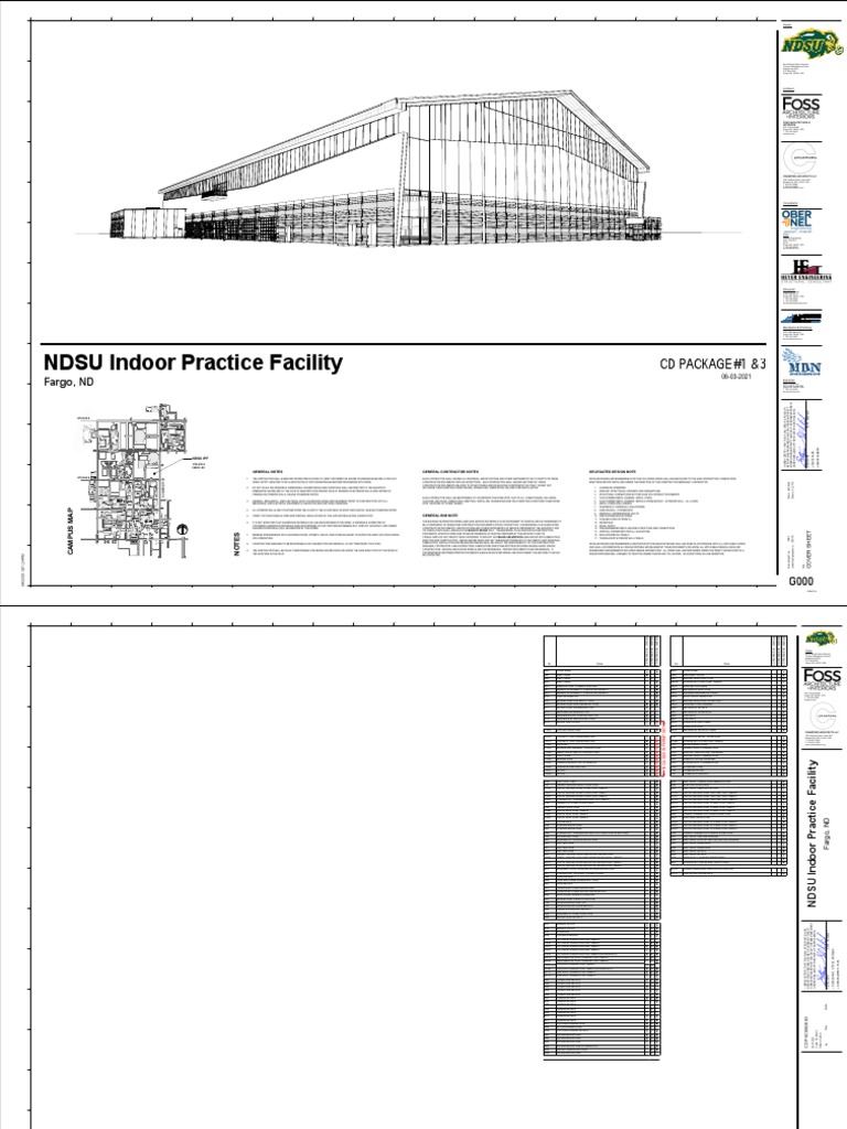 NDSU Indoor Practice Facility Permit Drawings | PDF | Specification ...