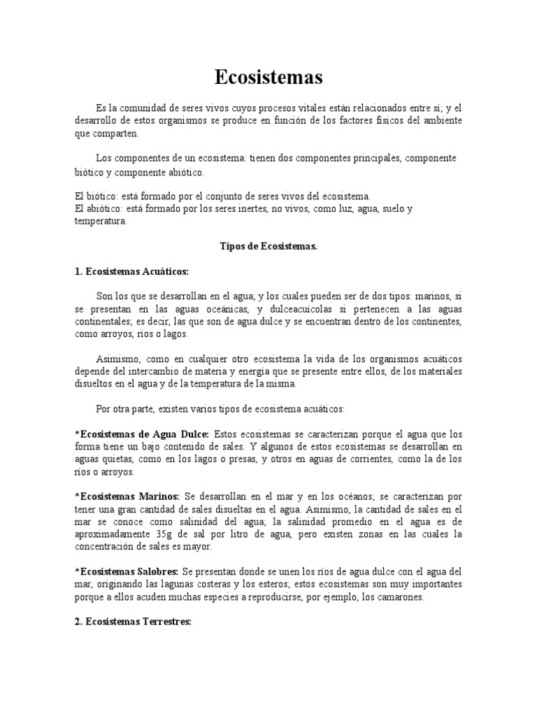 Ecosistemas | PDF | Ecosistema | Suelo