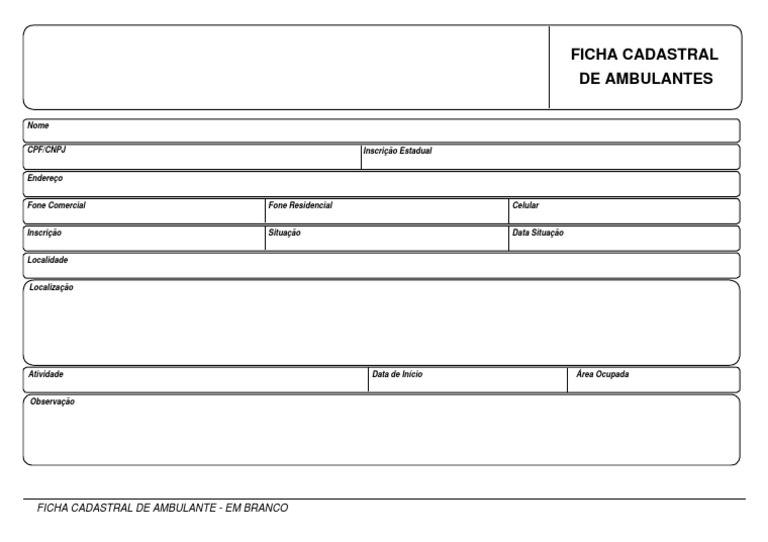 Ficha Cadastral - em Branco | PDF
