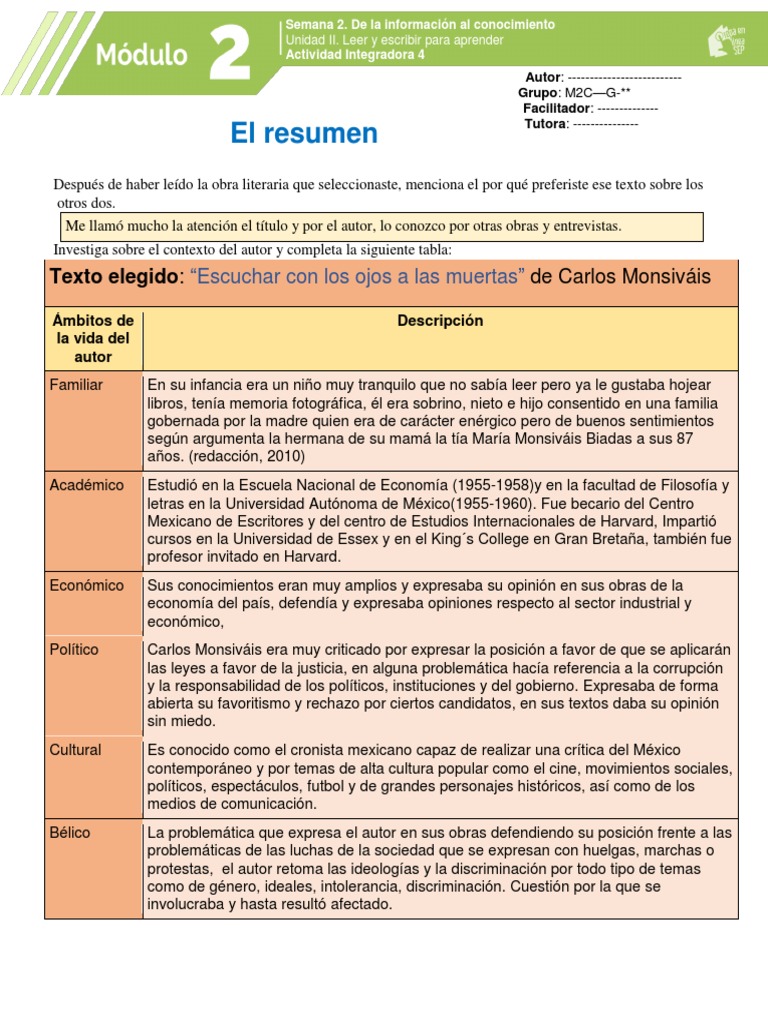 M2S2 - Actividad Integradora 4 | PDF | Autor | México