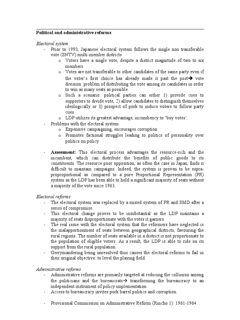 Political and Administrative Reforms | PDF | Electoral District ...