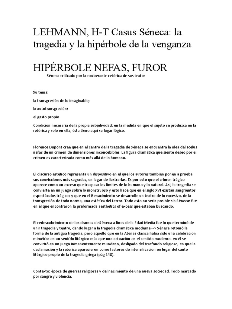 Tragedia y Venganza en Séneca | PDF | Verdad | Justicia