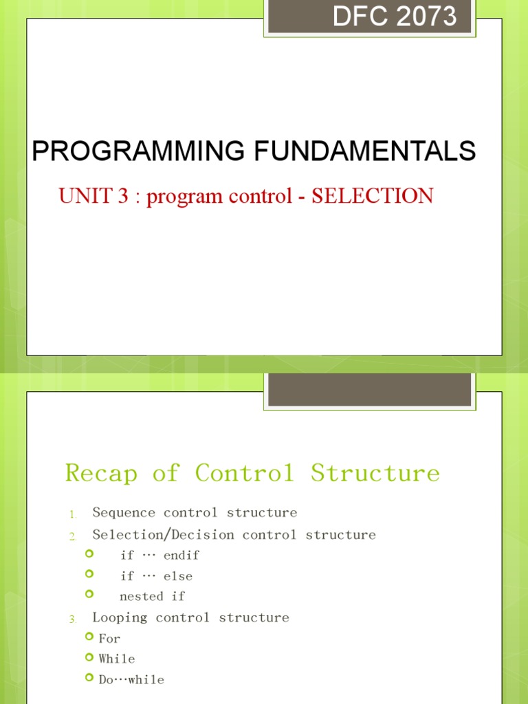 Programming Control Structures Guide | PDF | Software Development ...