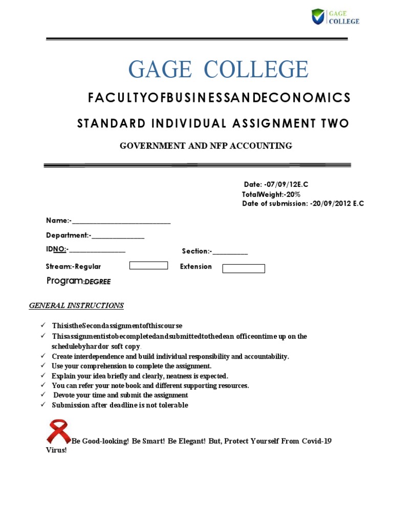 Government and NFP Accounting Assignment II | PDF | Balance Sheet ...