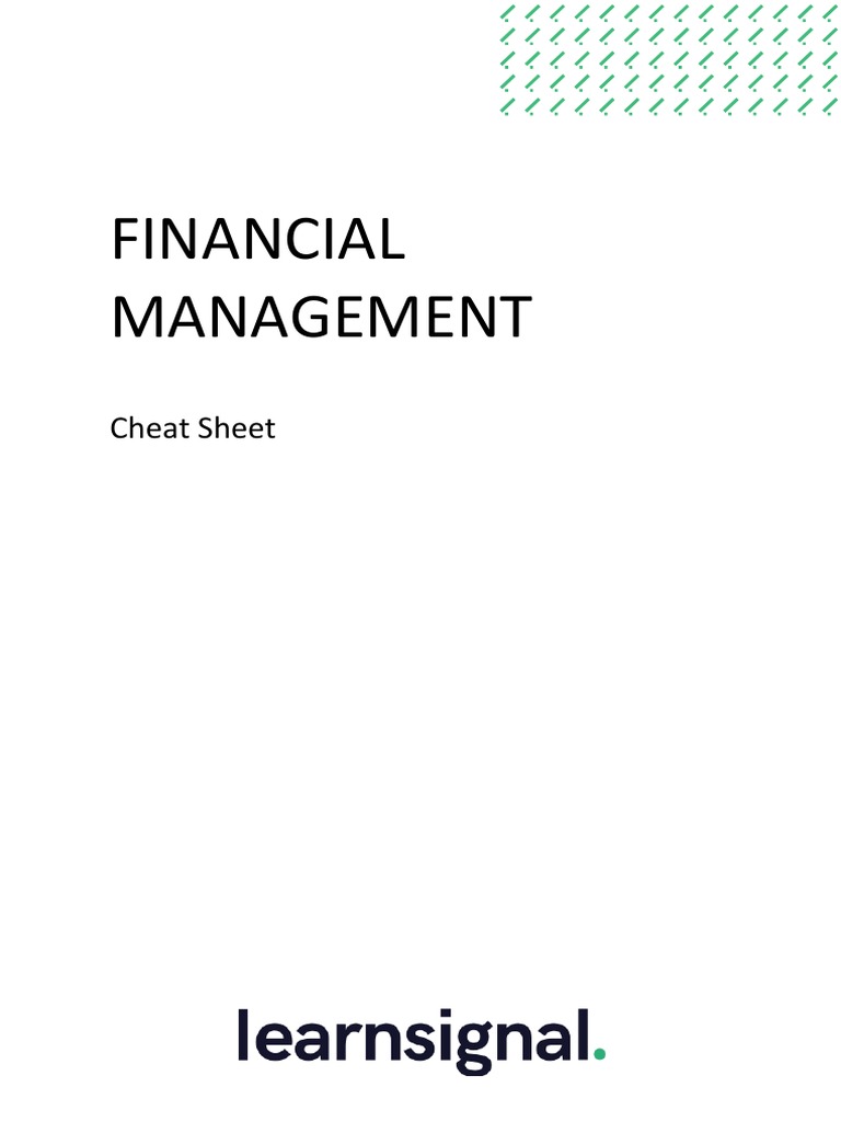 Financial Management: Cheat Sheet | PDF | Test (Assessment) | Cognition