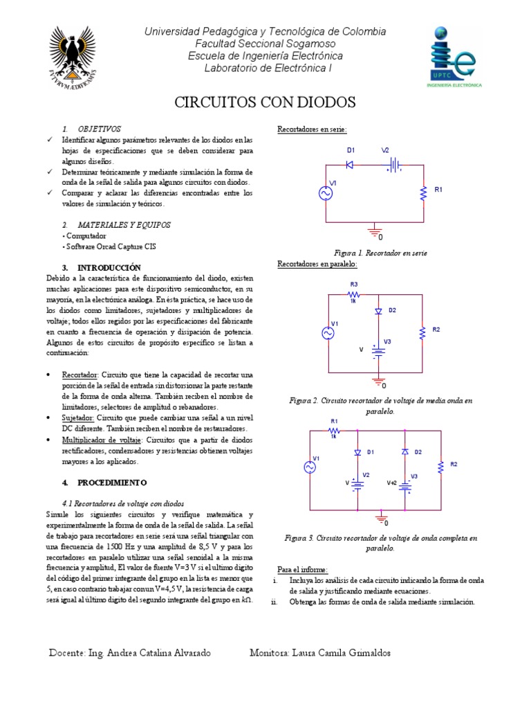 2020-2 Guia 4. Circuitos Con Diodos | PDF | Electrónica | Diodo