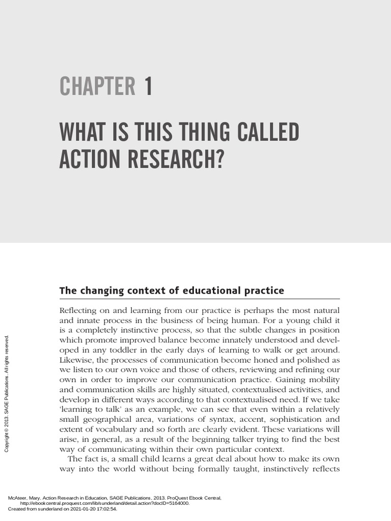 Action Research in Education - (1 WHAT IS THIS THING CALLED ACTION ...