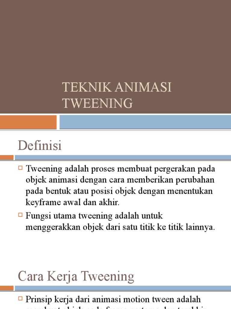 Teknik Animasi Tweening | PDF