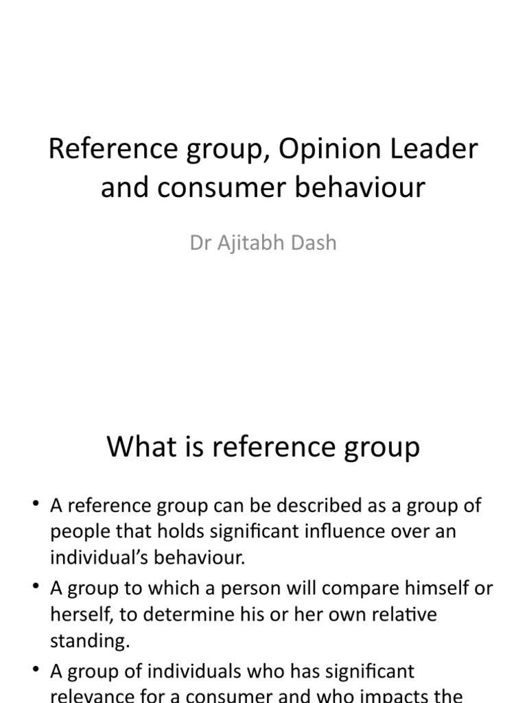 Reference Groups and Consumer Behavior | PDF | Behavior | Leadership