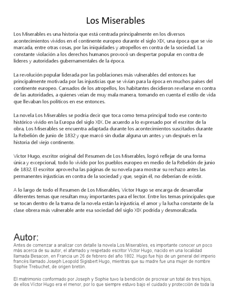 Los Miserables | PDF | Los Miserables | Victor Hugo