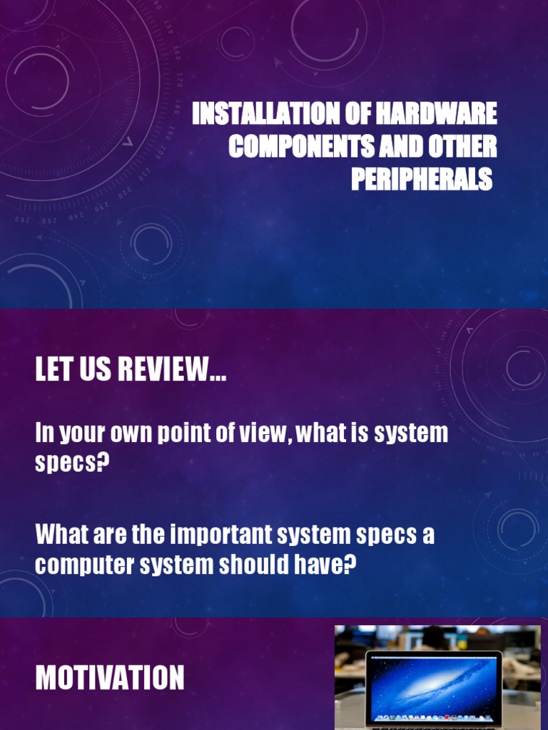 Installation of Hardware Components and Other Peripherals | PDF ...