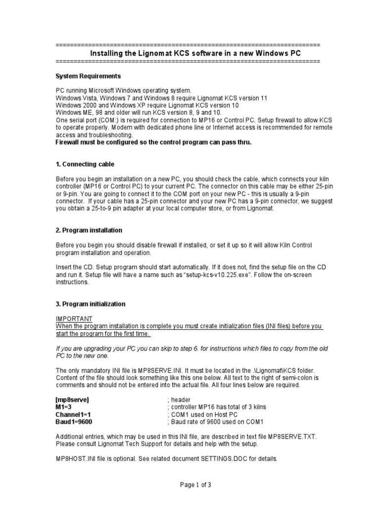 KCS Software Installation | Download Free PDF | Microsoft Windows | Personal Computers