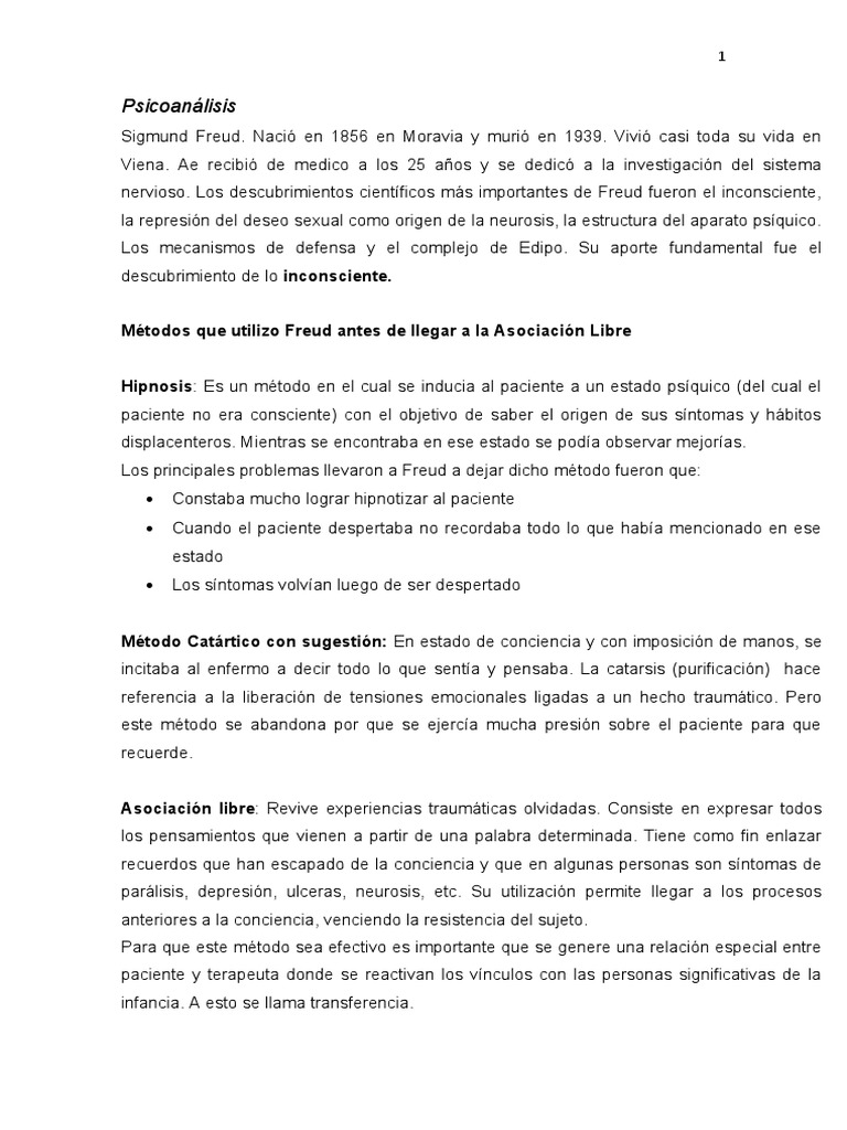 Psicoanálisis | PDF | Mente inconsciente | Carné de identidad