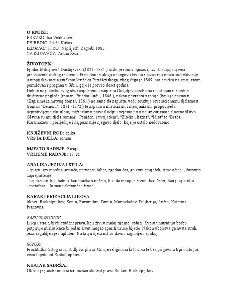 Zločin I Kazna | PDF