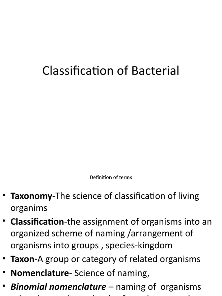 Bacterial Classification | PDF | Bacteria | Species