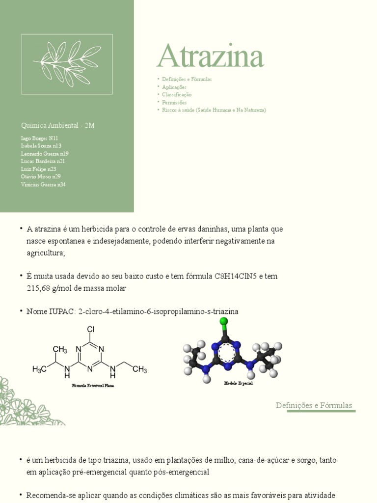 Atrazina: Uso e Riscos Ambientais | PDF | Brasil