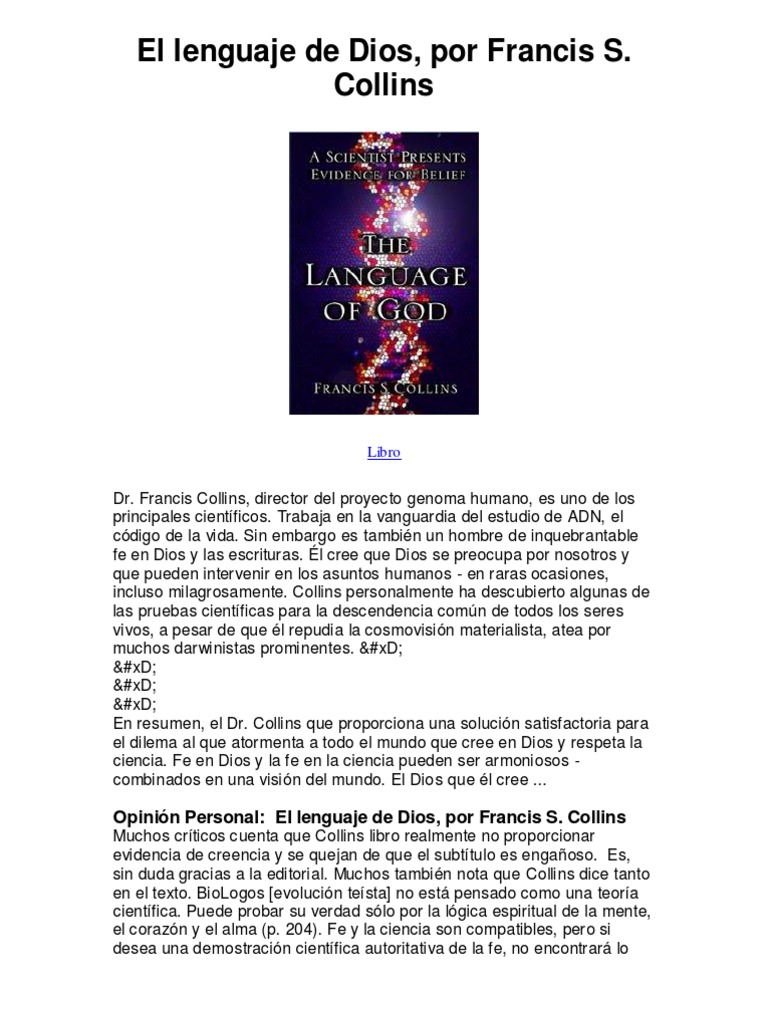 El lenguaje de Dios: Francis Collins | PDF