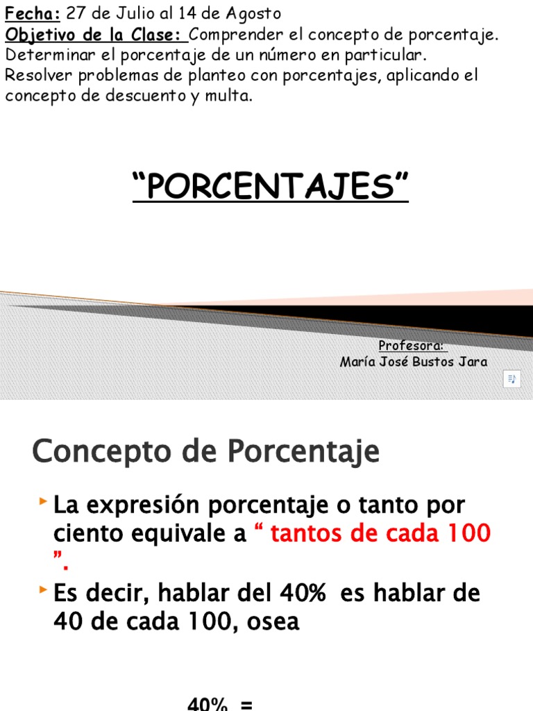 Porcentajes | PDF | Porcentaje | Concepto