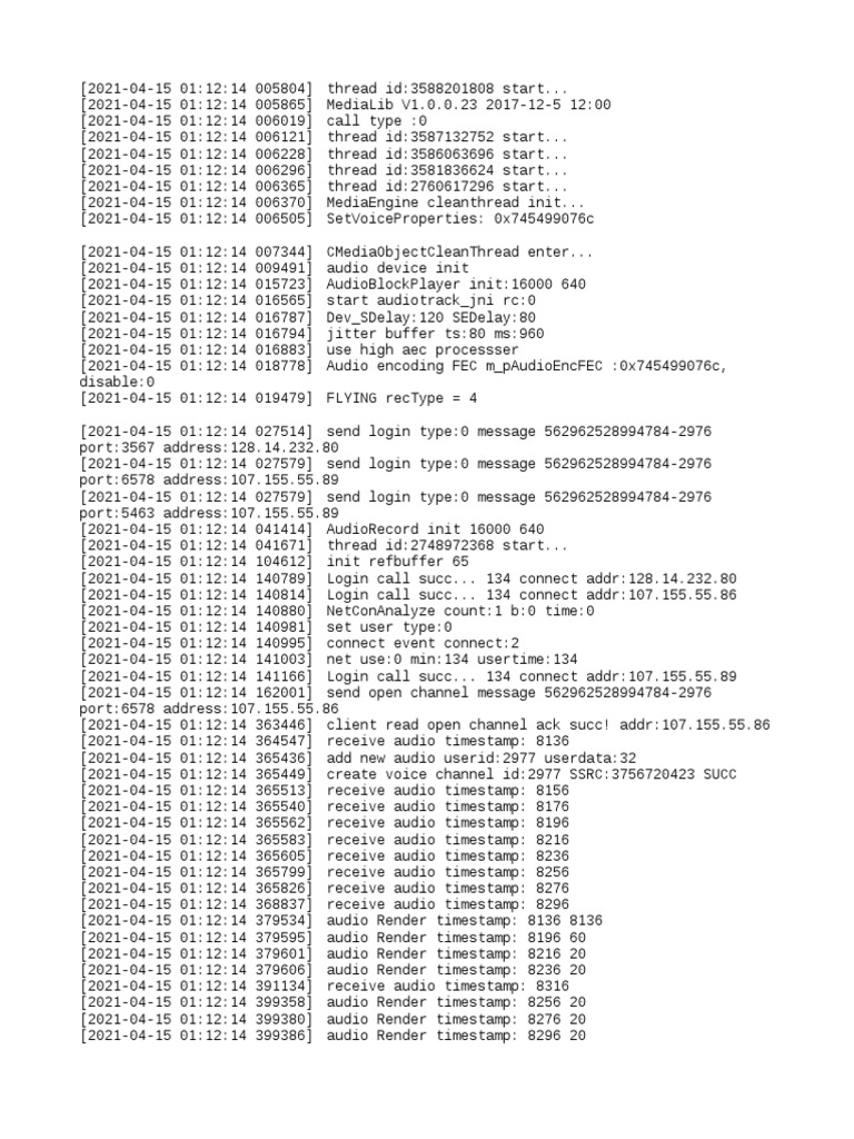 2021 04 15 - Log | PDF | Computing | Networking Standards
