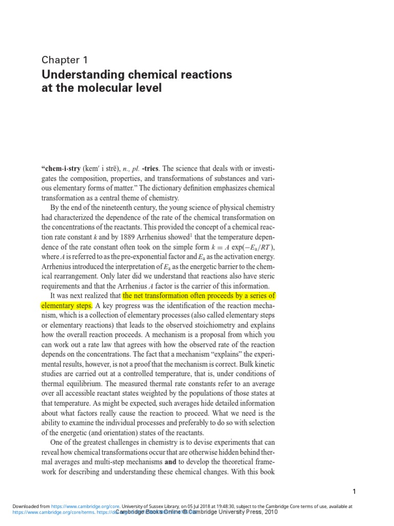Understanding Chemical Reactions at The Molecular Level 2 | Download ...