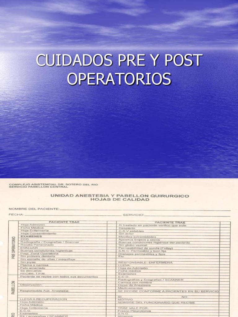 2 Cuidados - Pre - y - Post - Operatorios | PDF | Cirugía | Medicina ...