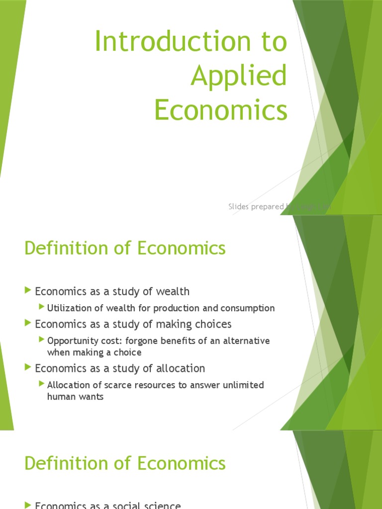1 Introduction To Applied Economics | Download Free PDF | Economics | Resource