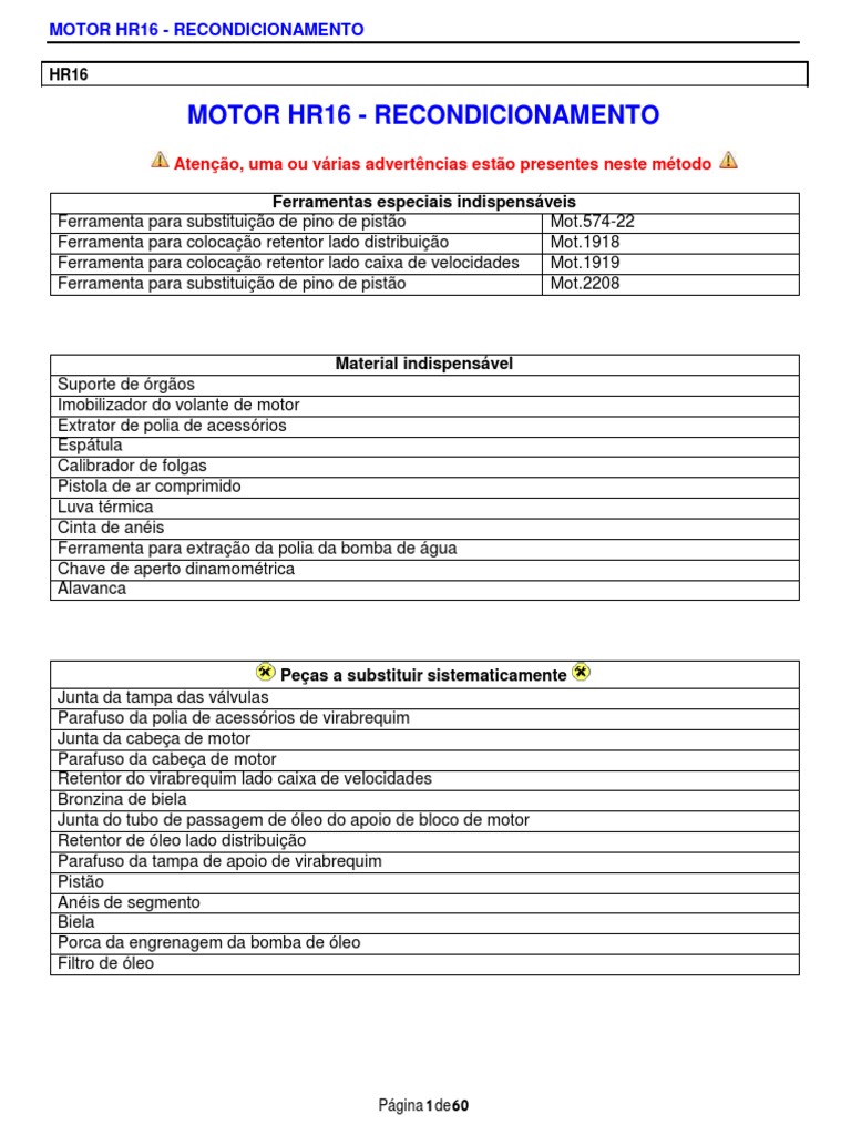 1 - Método Motor H4M | PDF | Pistão | Parafuso