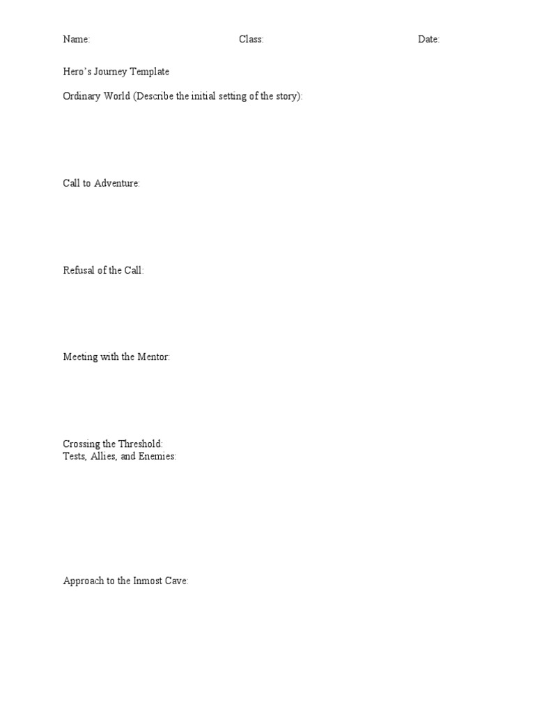 The Heros Journey Template | PDF