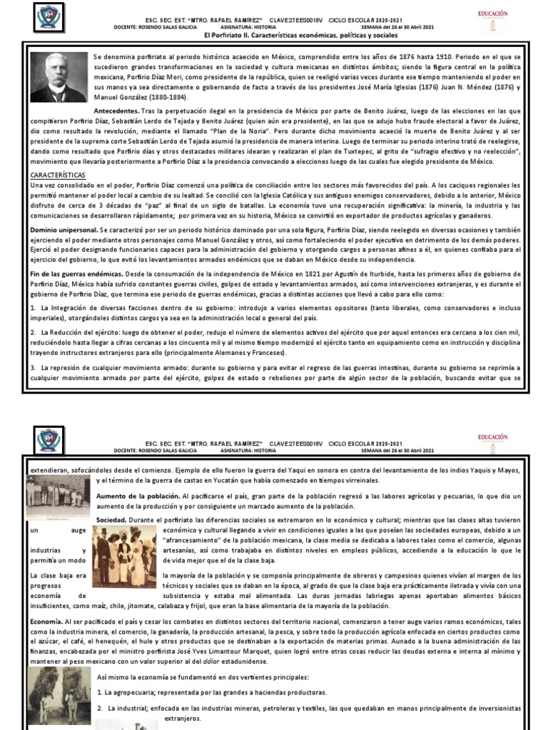 Características del Porfiriato en México | PDF | México