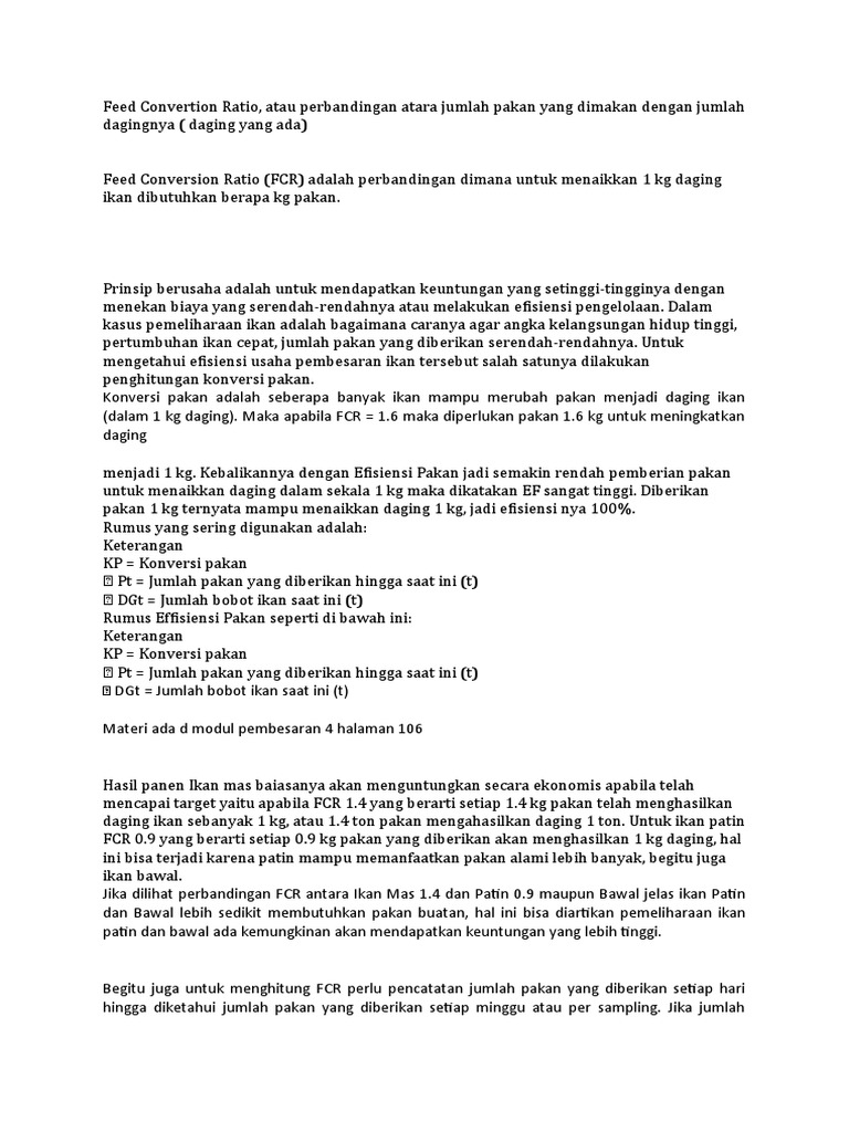 Optimalkan FCR untuk Keuntungan Ikan | PDF | Kesehatan Holistik