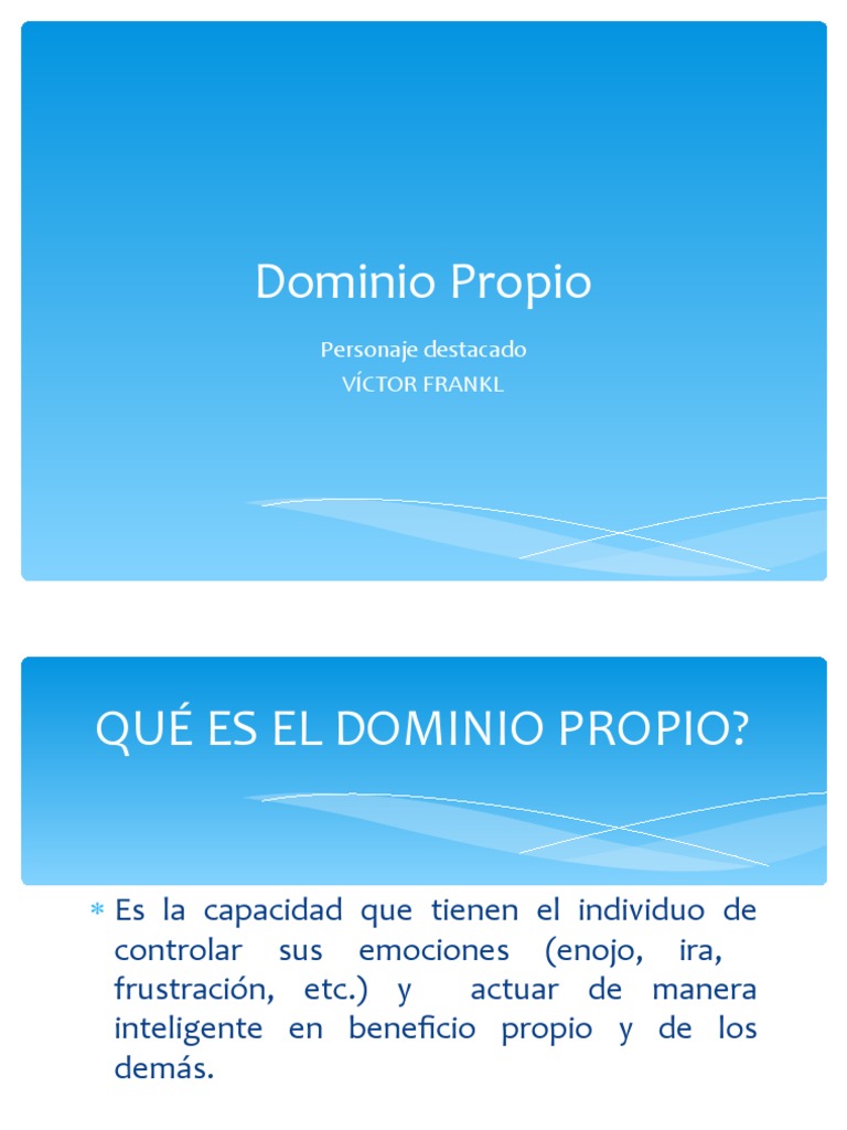 Control del Dominio Propio | PDF | Temperamento | Ira