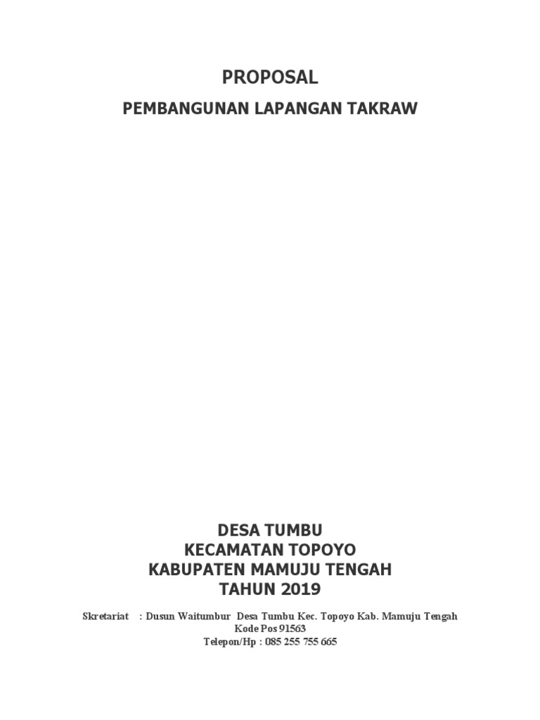 PROPOSAL Lapangan Takraw | PDF