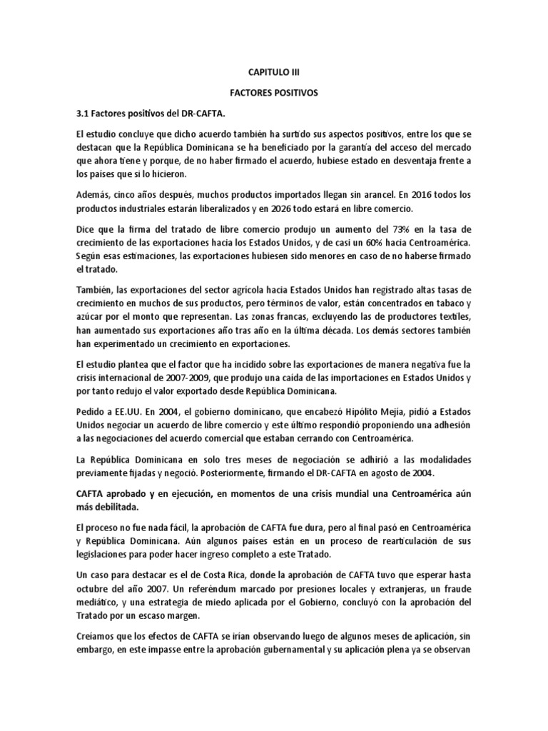 Beneficios del DR-CAFTA para RD y Centroamérica | PDF | Mercado ...