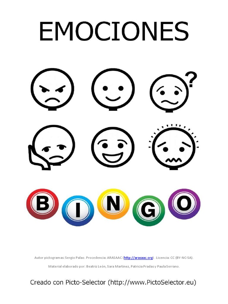 Bingo Emociones 6x6 | PDF