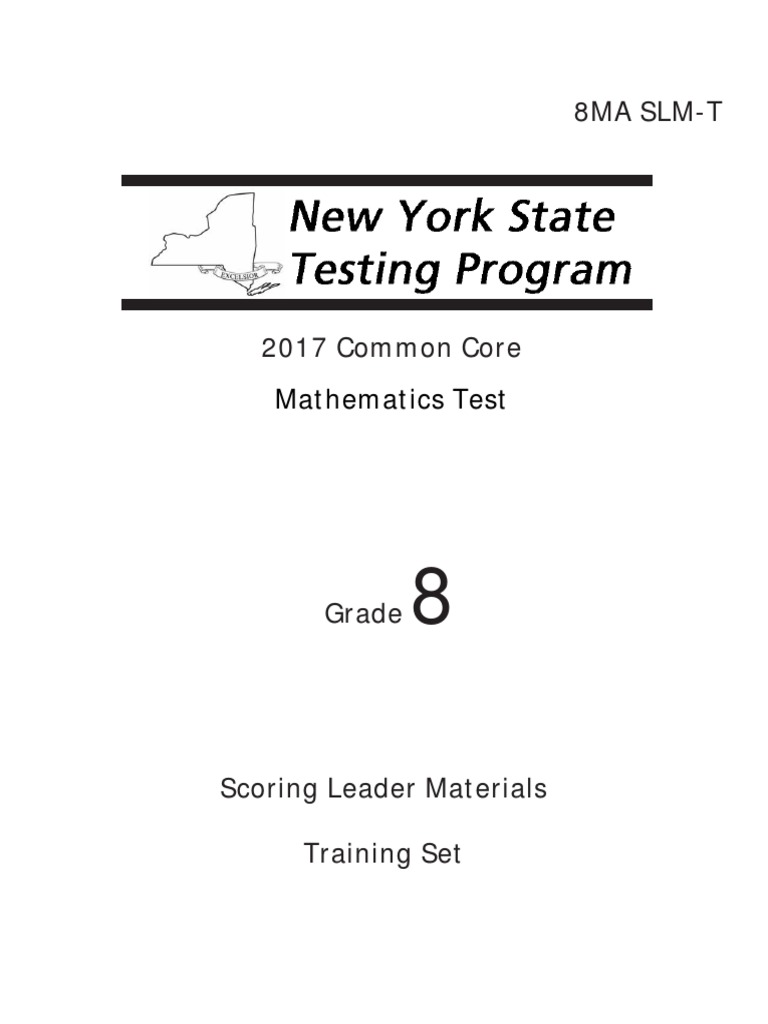 2017 Grade 8 Common Core Math Test | PDF | Equations | Nonlinear System