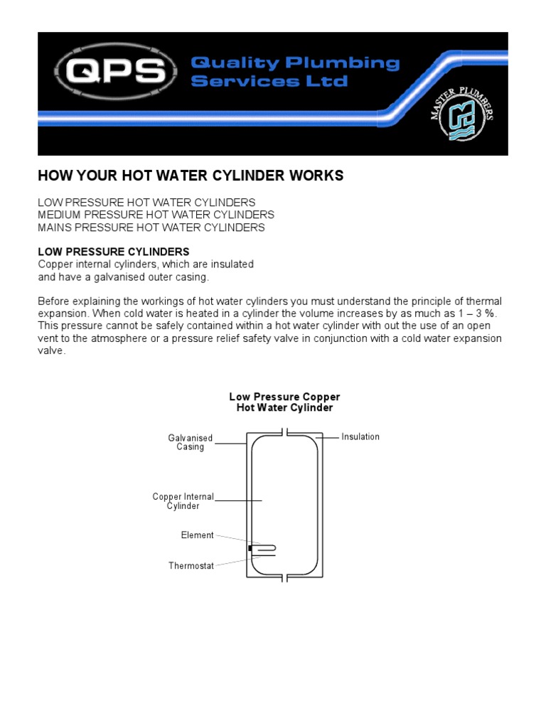 How Your Hot Water Cylinder Works: Low Pressure Cylinders | PDF | Water ...