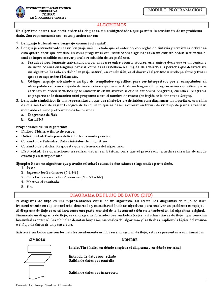 Algoritmos DFD Seudocodigo | PDF | Lenguaje de programación | Algoritmos