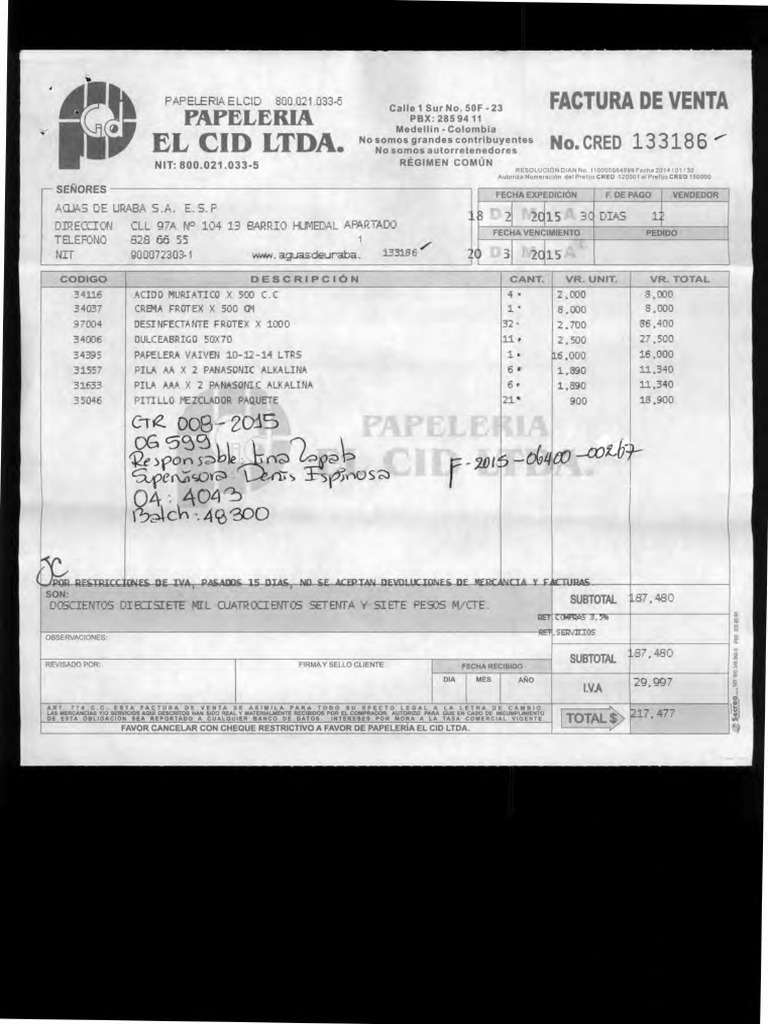 Factura de Papeleria | PDF | Servicios financieros | Bancario