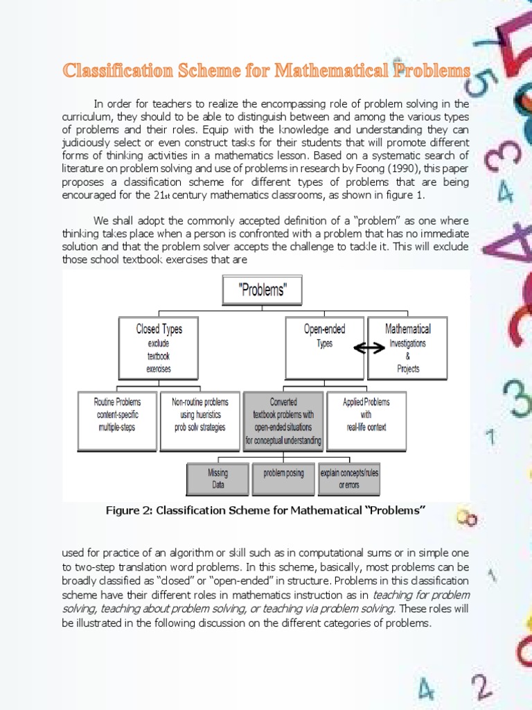 Classification Scheme For Mathematical Problems | PDF | Numbers ...