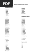 Level B Unit 1 Vocabulary Answers | PDF