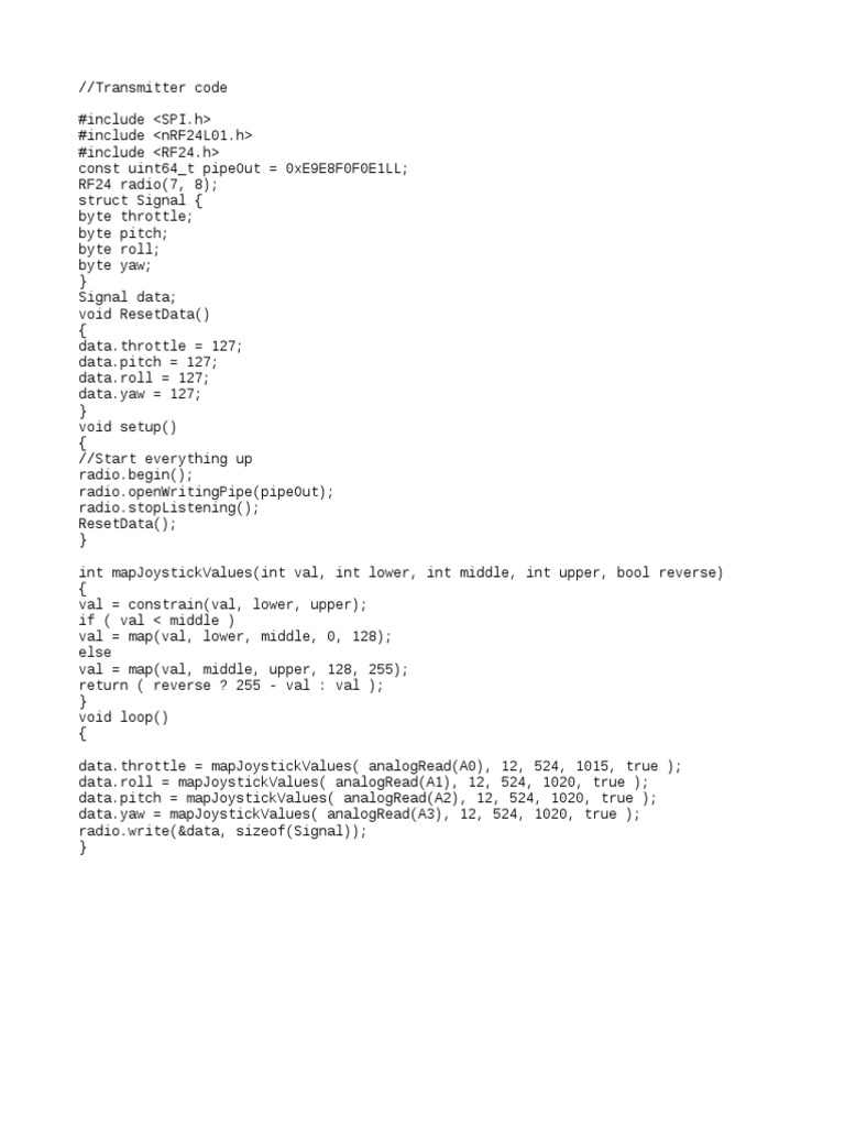 Arduino nRF24L01 Transmitter Code | PDF | Teaching Methods & Materials