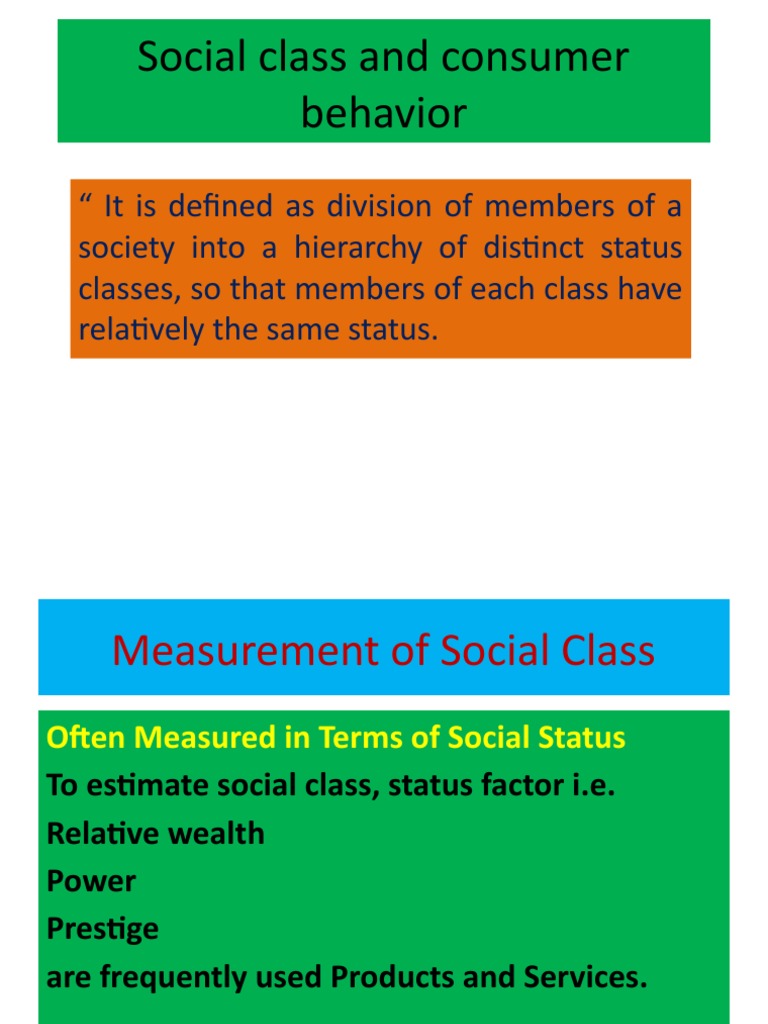 S-16 Social Class and Consumer Behavior | PDF | Social Status | Family