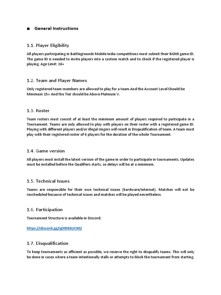 BGMI Rules | PDF | Computing