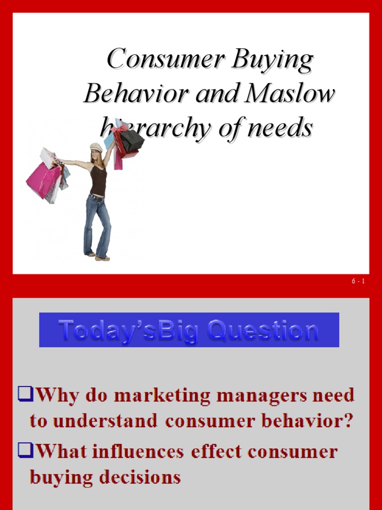 Consumer Buying Behavior and Maslow Hierarchy of Needs | PDF | Consumer ...