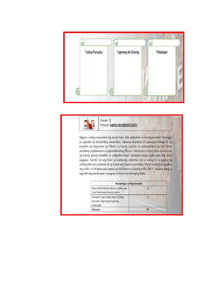 Performance Task G7-Filipino | PDF