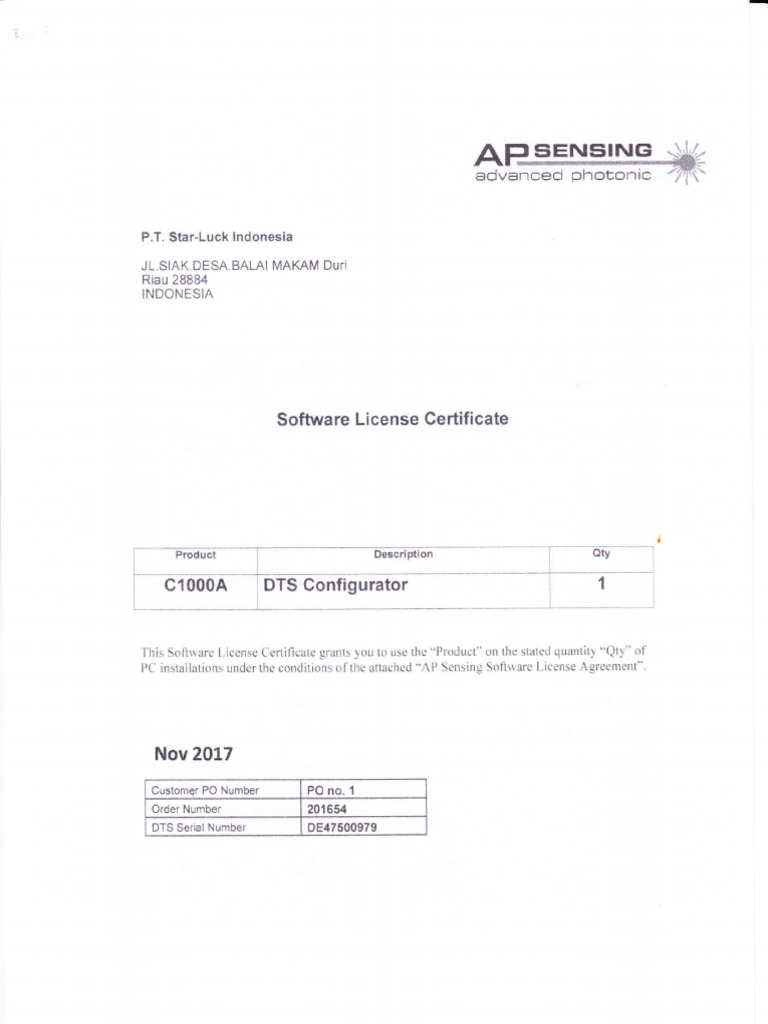 Eieiysingi: Software License Certificate | PDF | Metrology ...