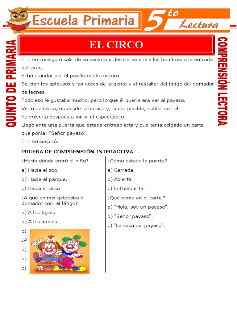 El Circo para Quinto Grado de Primaria | PDF