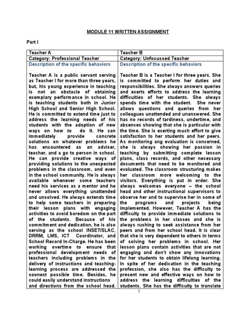Module 11 Written Assignment-222 | PDF | Mentorship | Teachers